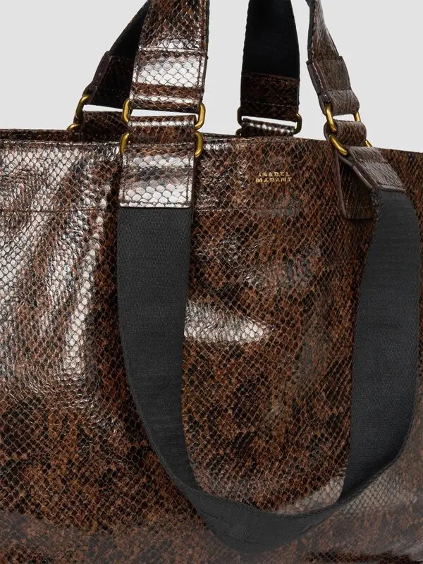 Isabel Marant Étoile Wardy Python-embossed Leather Tote Bag