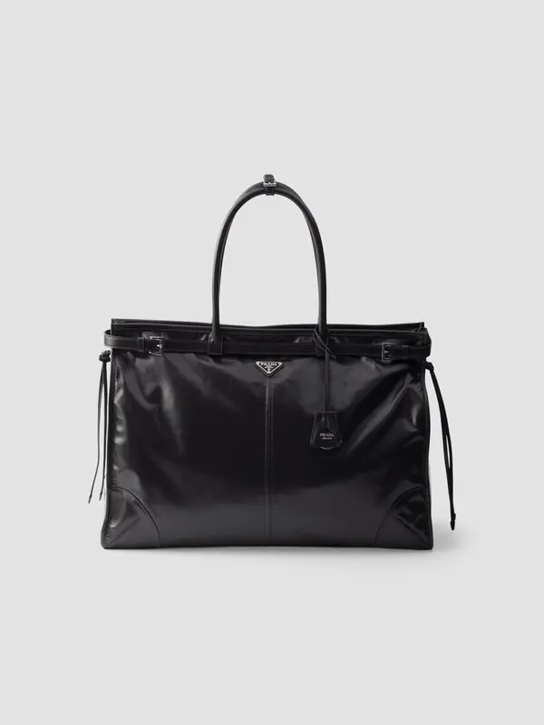 Prada Bonnie Leather Tote Bag - Black