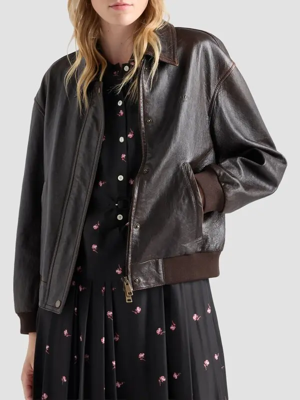 Prada Floral Print Washed Silk Dress - Black Multi