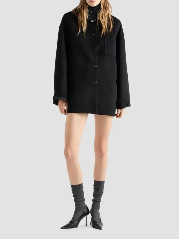 Prada Reversible Double Cashwool And Nylon Caban Jacket