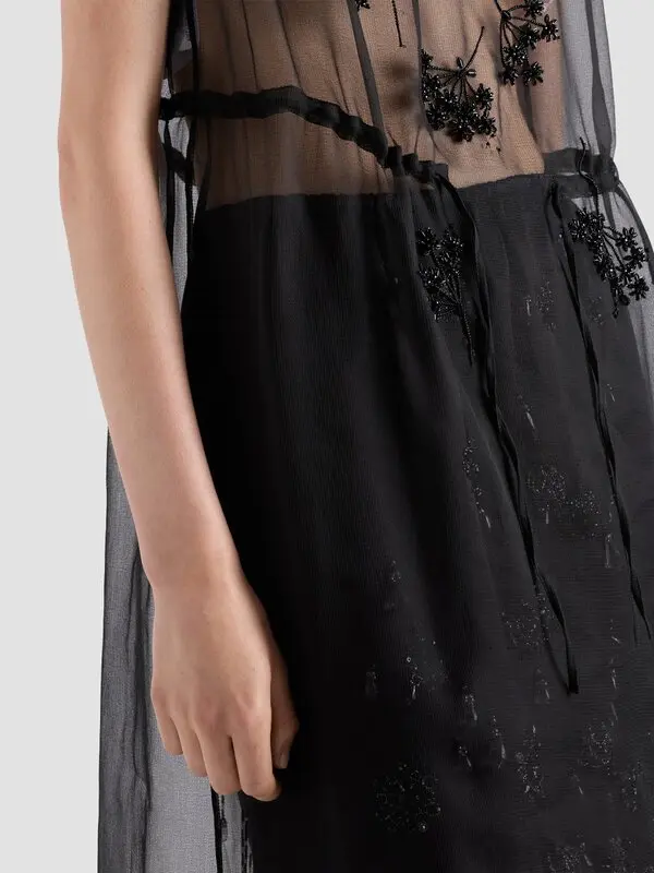 Prada Embroidered Silk Cigaline Dress