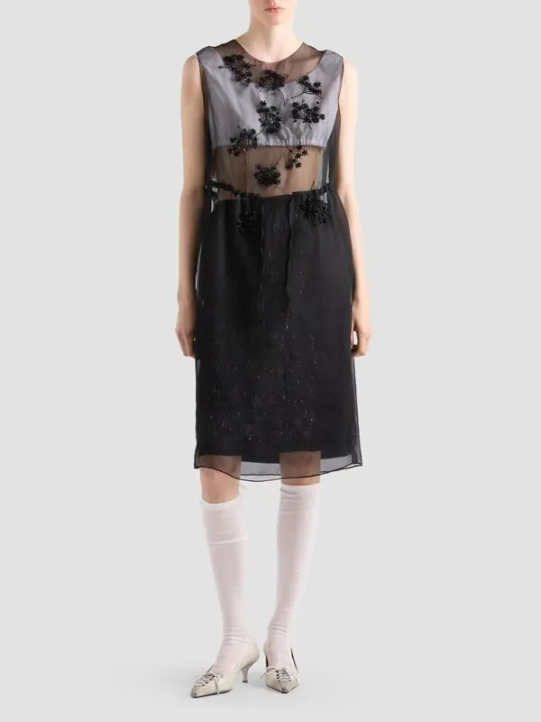 Prada Embroidered Silk Cigaline Dress