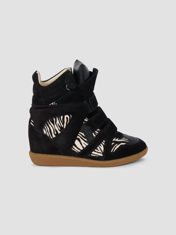 Isabel Marant Étoile Bekett Ring 50mm Suede High-top Sneakers - Black Zebra