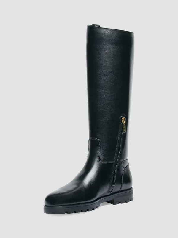 Santoni Bess Leather Knee-high Boots