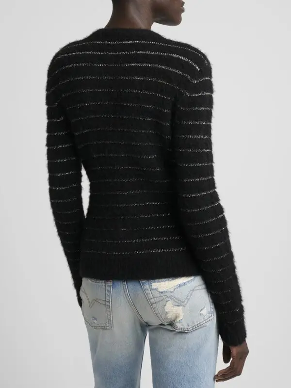 Isabel Marant Étoile Seona Metallic Stripe Full-zip Cardigan