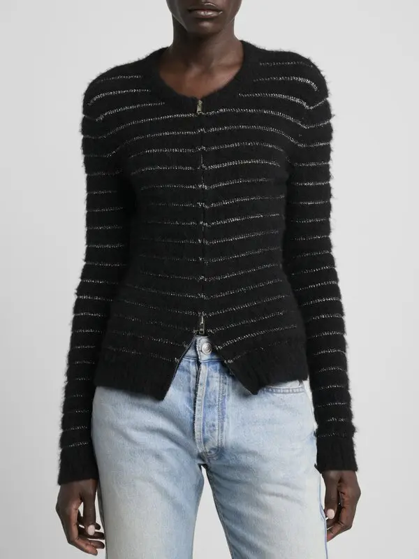 Isabel Marant Étoile Seona Metallic Stripe Full-zip Cardigan