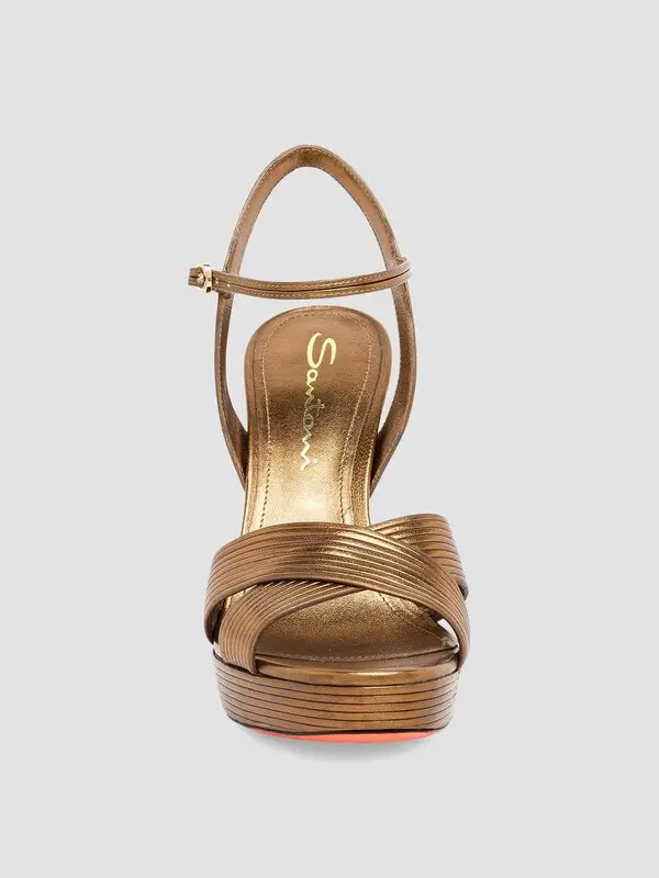 Santoni Laureen 100mm Leather Platform Sandals