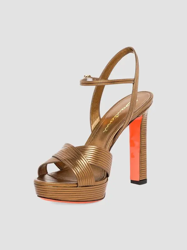 Santoni Laureen 100mm Leather Platform Sandals