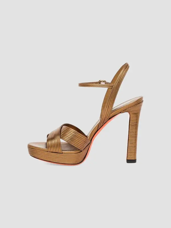 Santoni Laureen 100mm Leather Platform Sandals