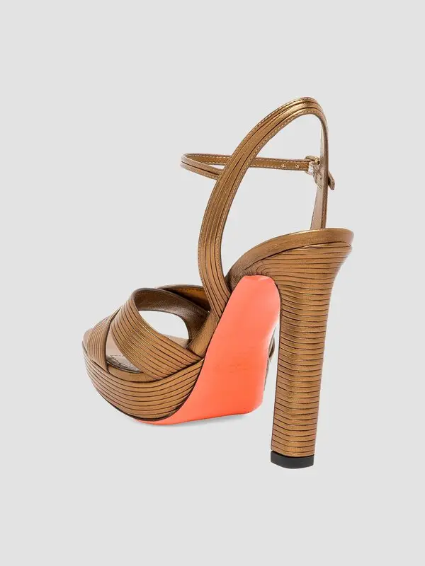 Santoni Laureen 100mm Leather Platform Sandals
