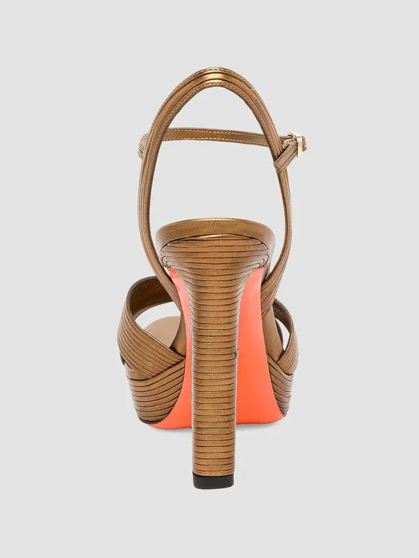 Santoni Laureen 100mm Leather Platform Sandals