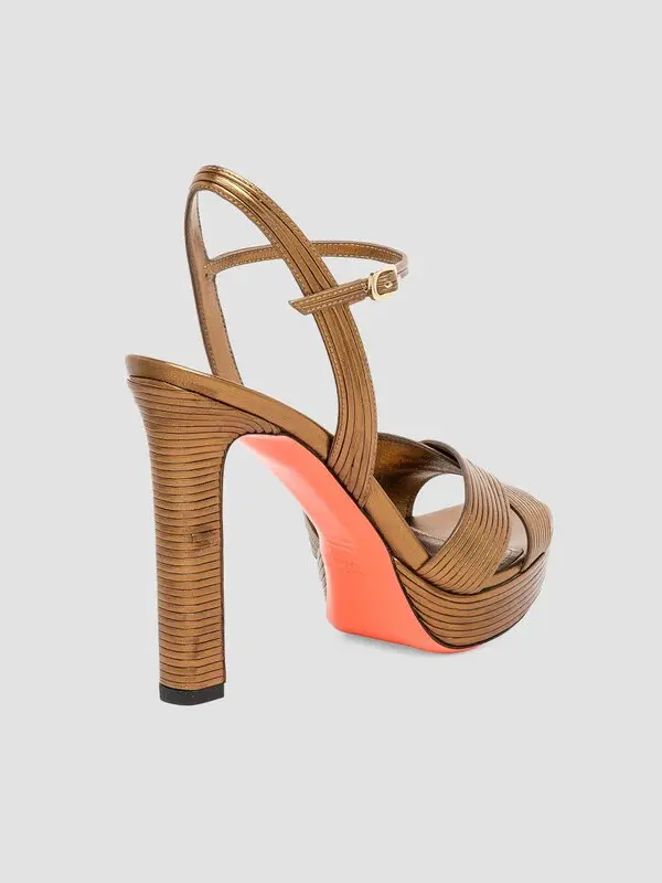Santoni Laureen 100mm Leather Platform Sandals