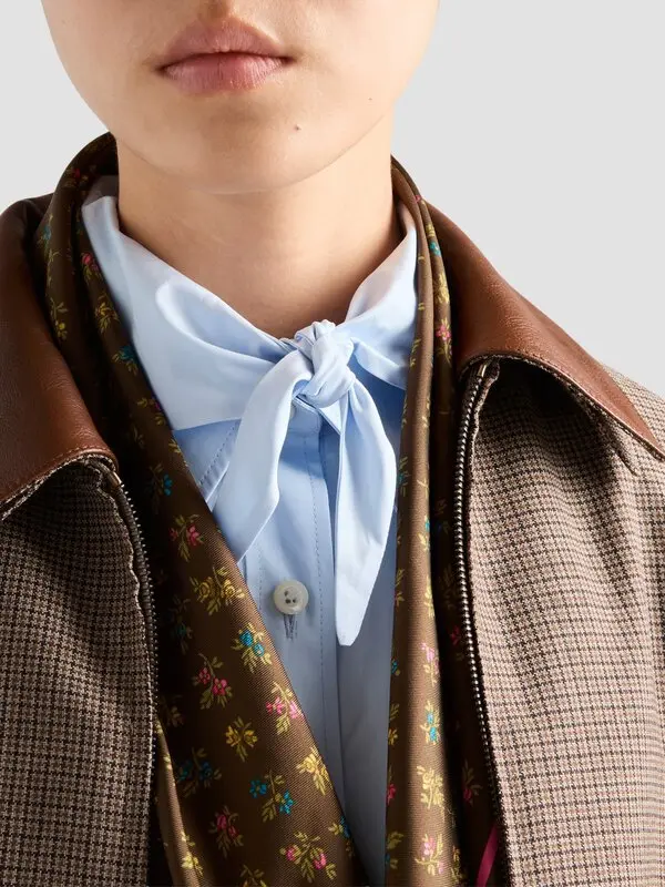 Prada Houndstooth Wool Blouson Jacket