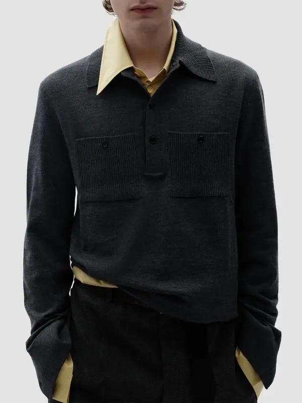 Bottega Veneta Knit Merino-wool Polo Sweater