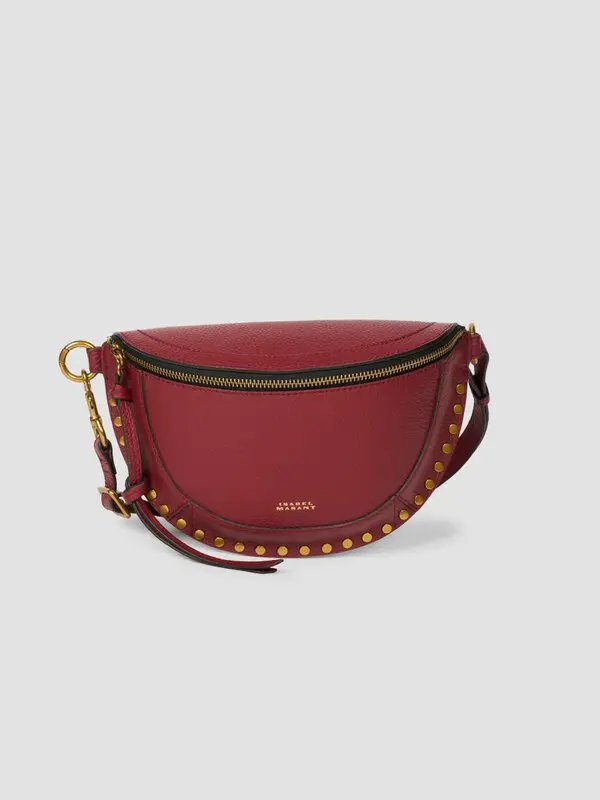 Isabel Marant Étoile Skano Studded Leather Shoulder Bag - Dark Red