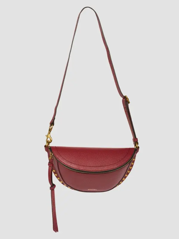 Isabel Marant Étoile Skano Studded Leather Shoulder Bag - Dark Red