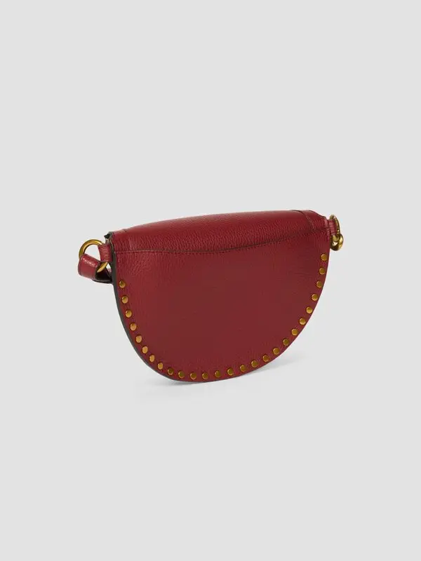 Isabel Marant Étoile Skano Studded Leather Shoulder Bag - Dark Red
