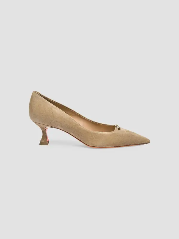 Santoni Sabine 55mm Suede Pumps - Beige