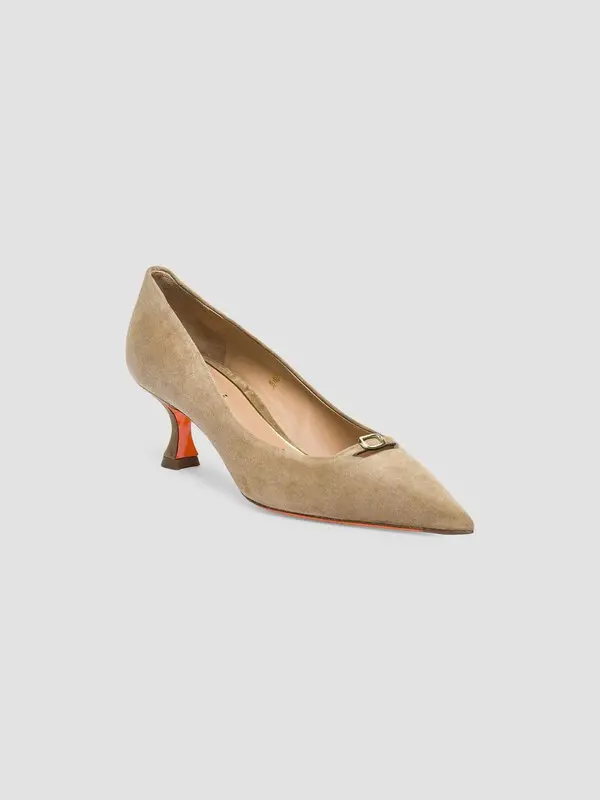 Santoni Sabine 55mm Suede Pumps - Beige