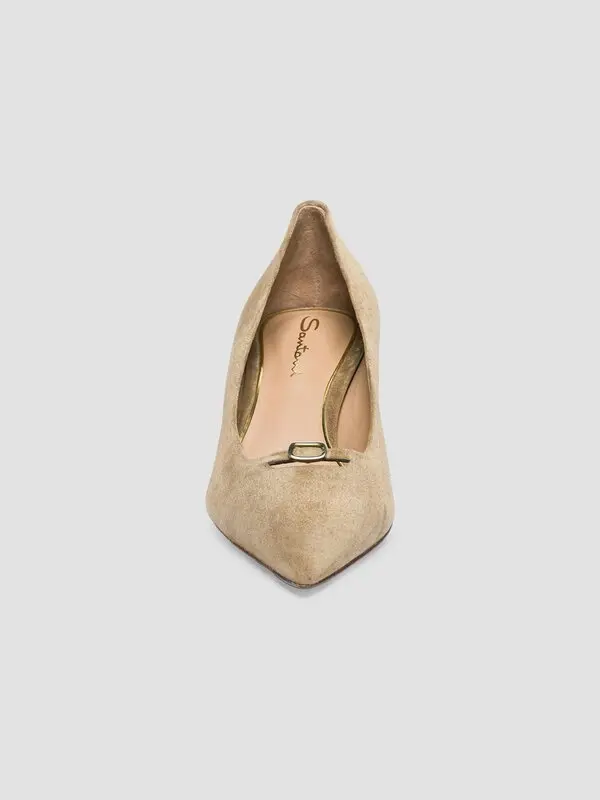Santoni Sabine 55mm Suede Pumps - Beige