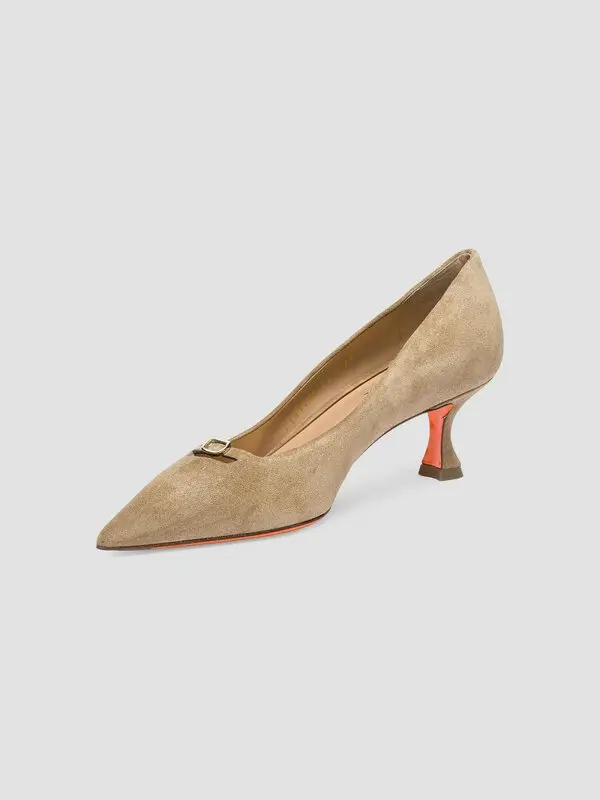 Santoni Sabine 55mm Suede Pumps - Beige