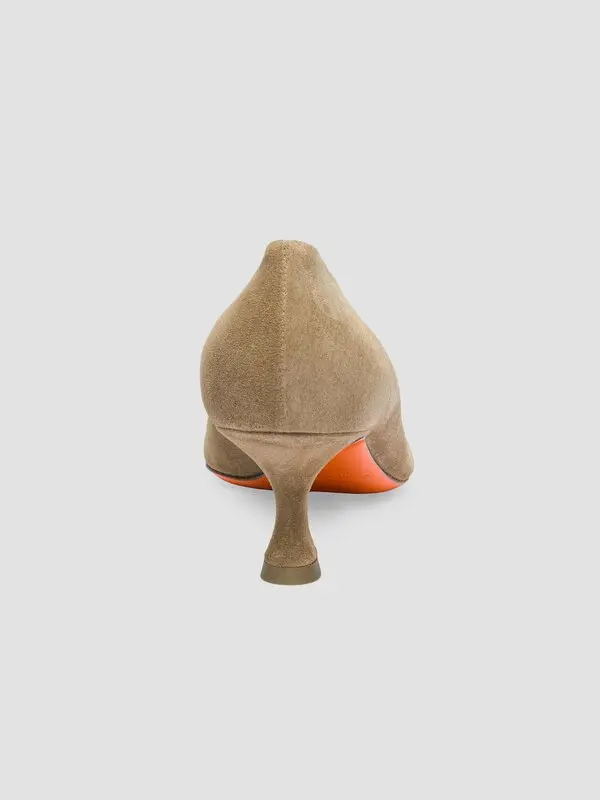 Santoni Sabine 55mm Suede Pumps - Beige