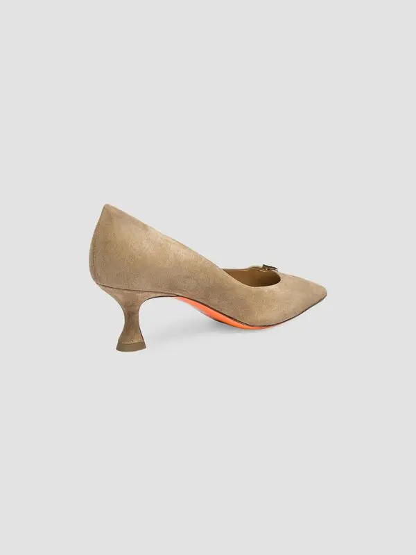 Santoni Sabine 55mm Suede Pumps - Beige