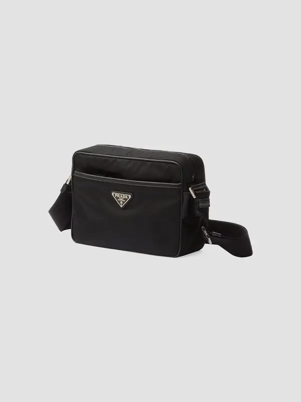 Prada Re-nylon And Saffiano Shoulder Bag - Black