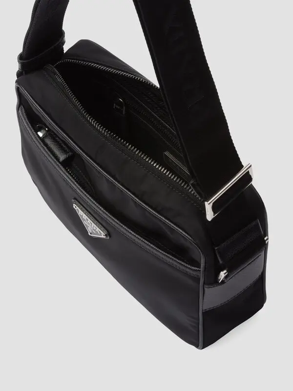Prada Re-nylon And Saffiano Shoulder Bag - Black