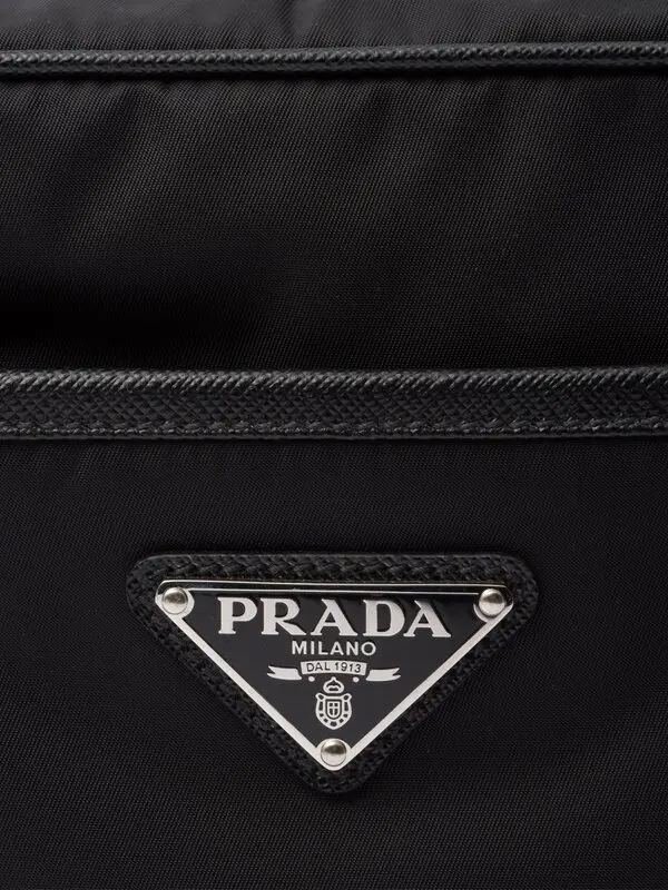 Prada Re-nylon And Saffiano Shoulder Bag - Black