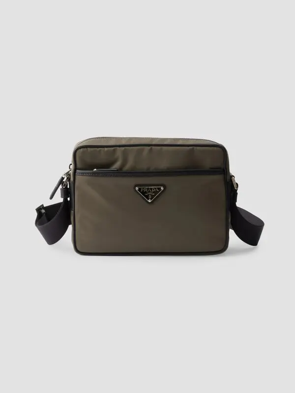 Prada Re-nylon And Saffiano Shoulder Bag - Grey