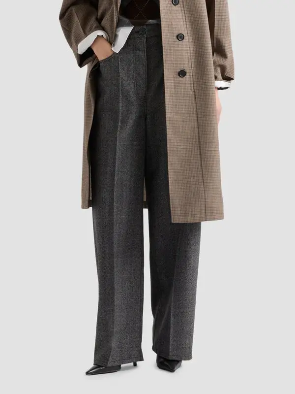 Prada Mouliné Wool Pants - Black
