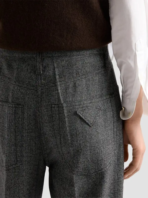 Prada Mouliné Wool Pants - Black