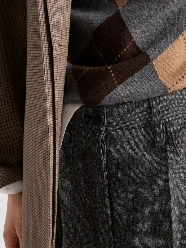 Prada Mouliné Wool Pants - Black