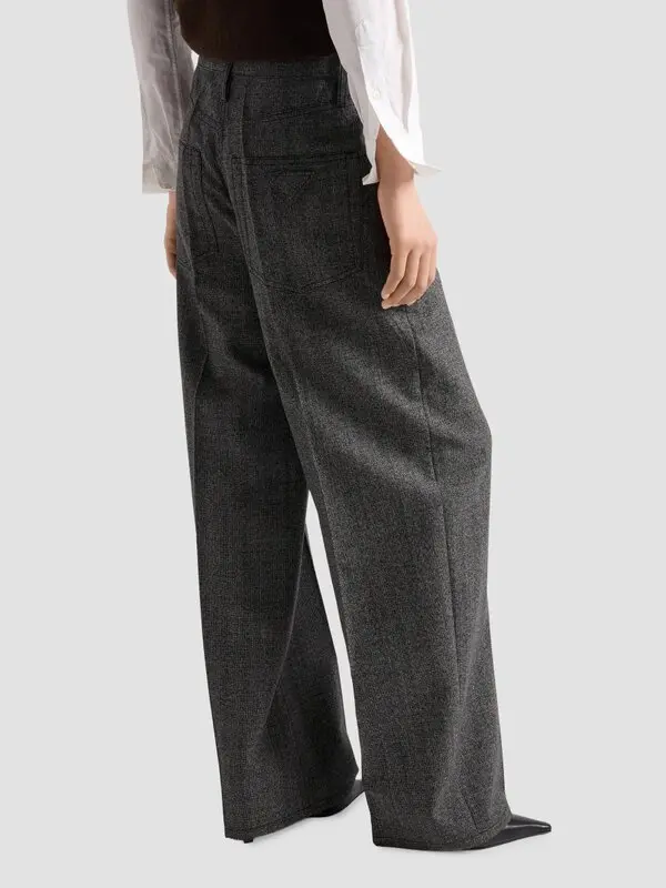 Prada Mouliné Wool Pants - Black