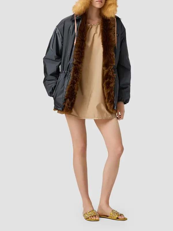 Miu Miu Technical Fabric Dress - Brown