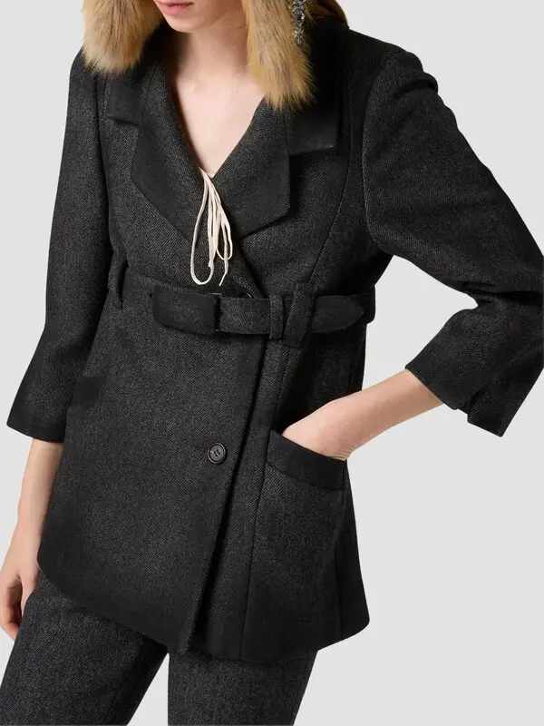 Miu Miu Double-breasted Double Wool Jacket