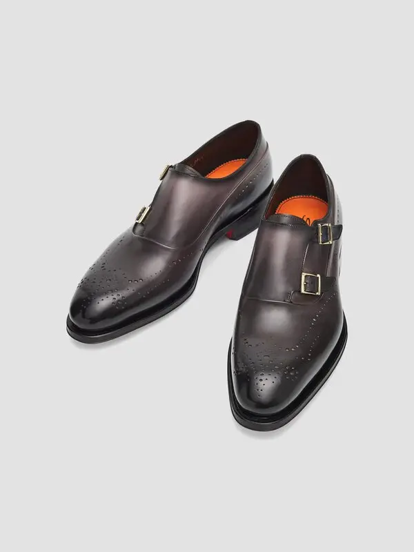Santoni Kaj Monk-strap Leather Brogues