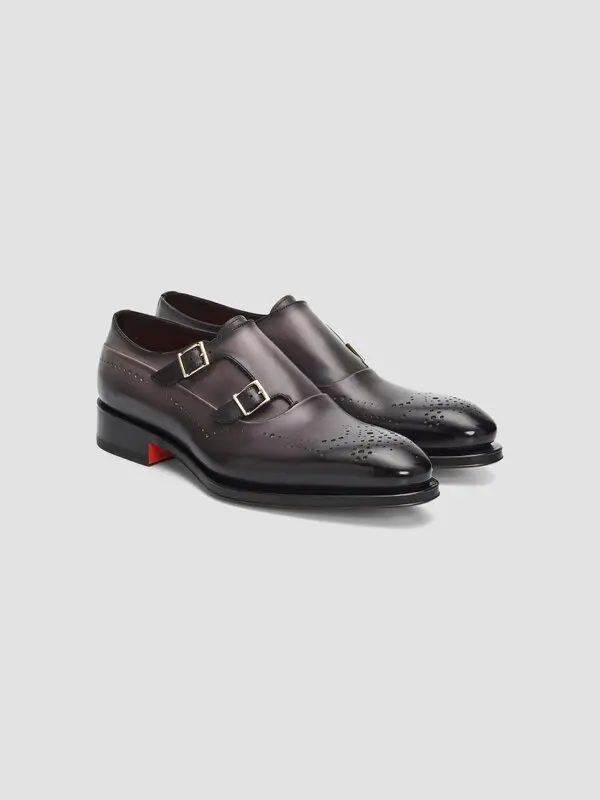 Santoni Kaj Monk-strap Leather Brogues