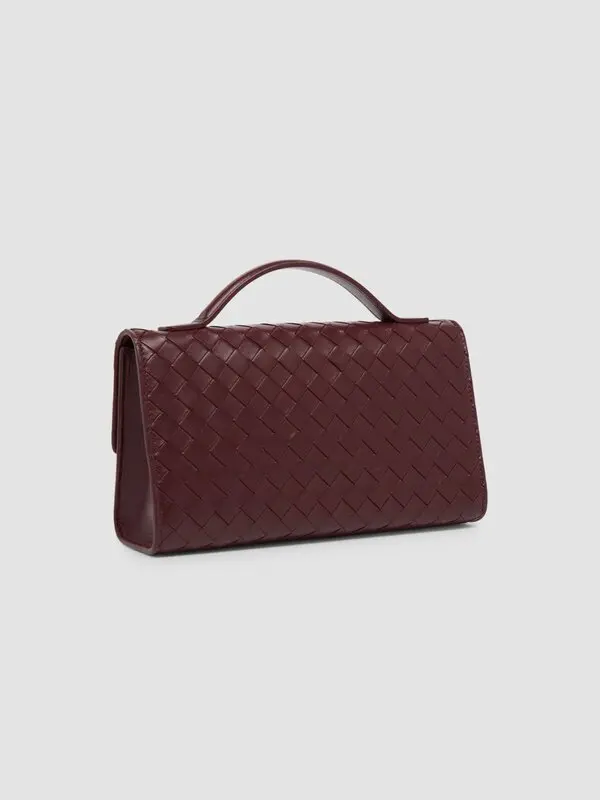 Bottega Veneta Andiamo Leather Clutch - Deep Mahogany