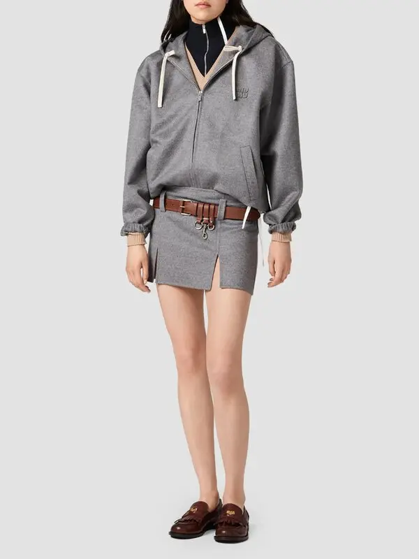 Miu Miu Double Cashmere And Wool Mini Skirt