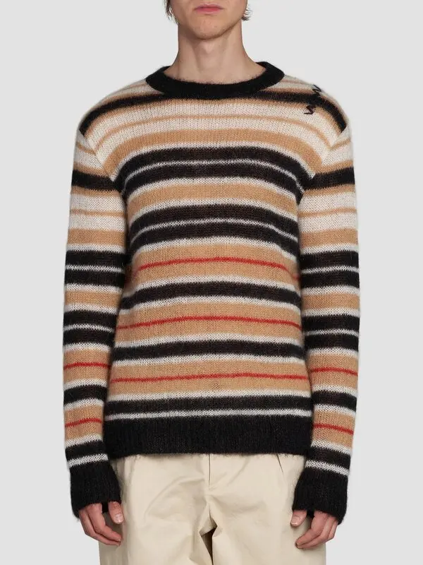 Marni Lightweight Striped Mohair-blend Sweater
