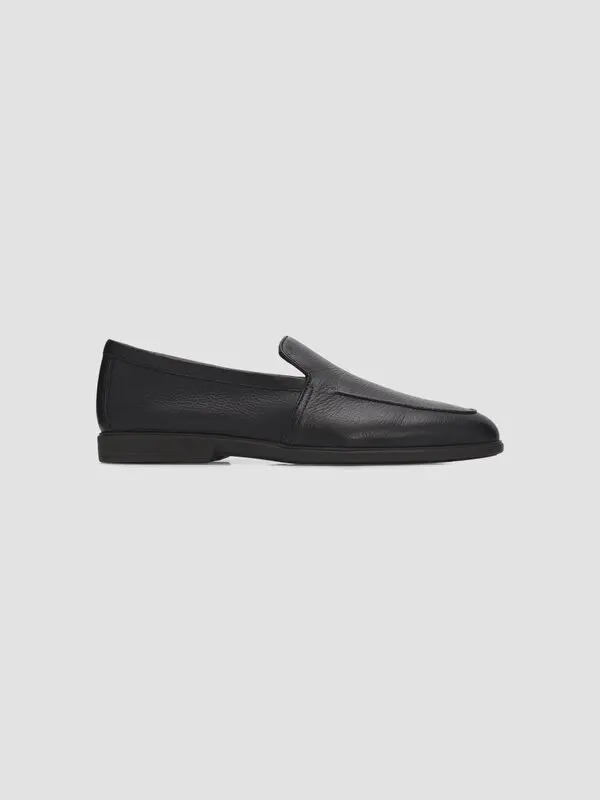 Santoni Malibu Leather Loafers - Black
