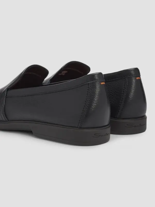 Santoni Malibu Leather Loafers - Black