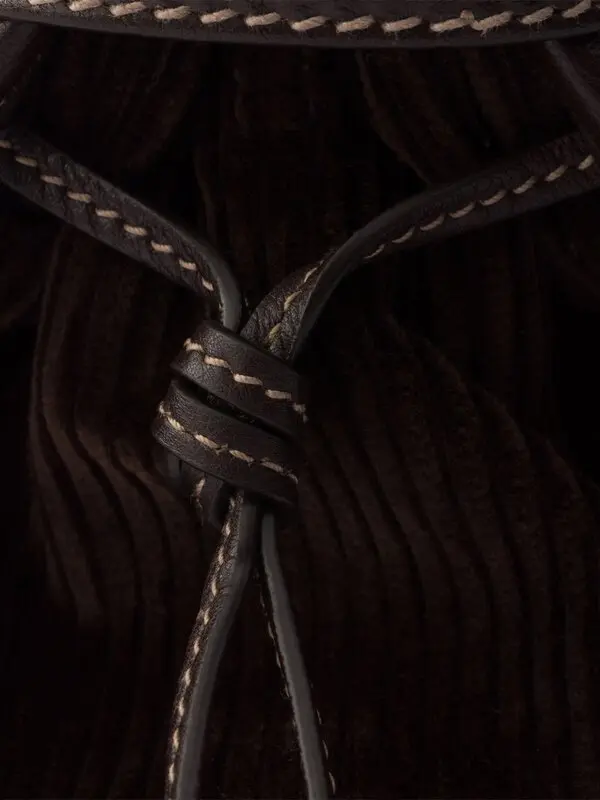 Prada Bonnie Medium Corduroy And Leather Top Handle Bag