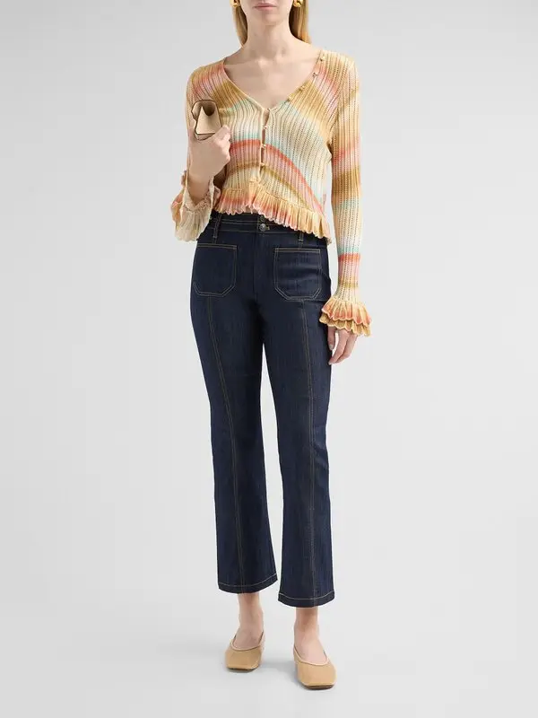 Cinq À Sept Edith Space-dyed Stripe Cardigan