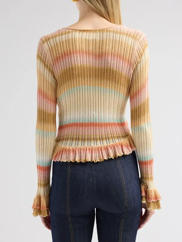 Cinq À Sept Edith Space-dyed Stripe Cardigan