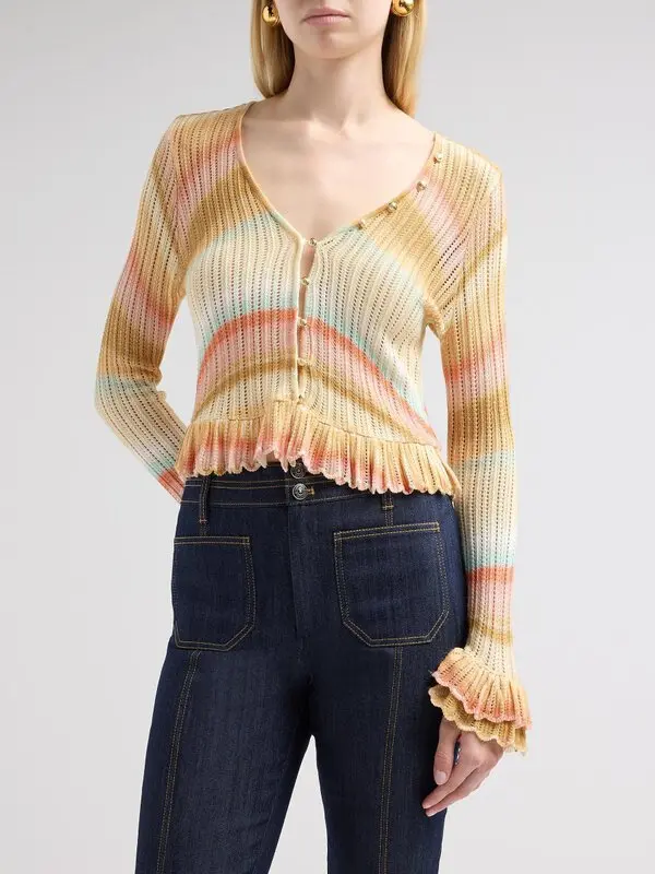 Cinq À Sept Edith Space-dyed Stripe Cardigan