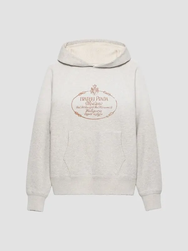 Prada Cotton Fleece Hoodie - Grey