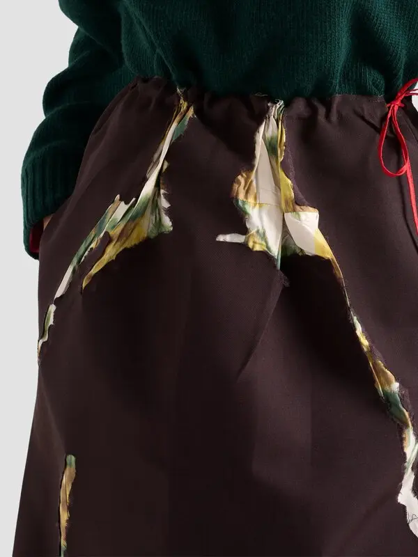 Prada Bonded Gabardine Skirt With Devore Effect